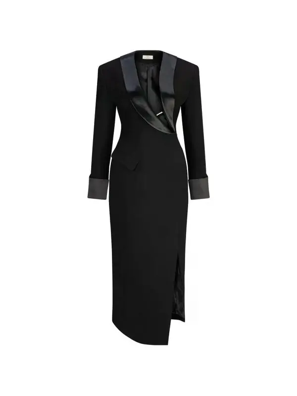 ATOIR Veda Satin-trim Cut-out Midi Dress - Black