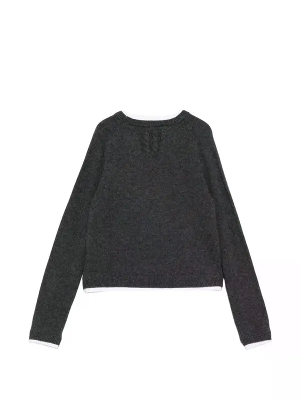 SEMICOUTURE Layered-effect Raglan-sleeve Sweater - Grey