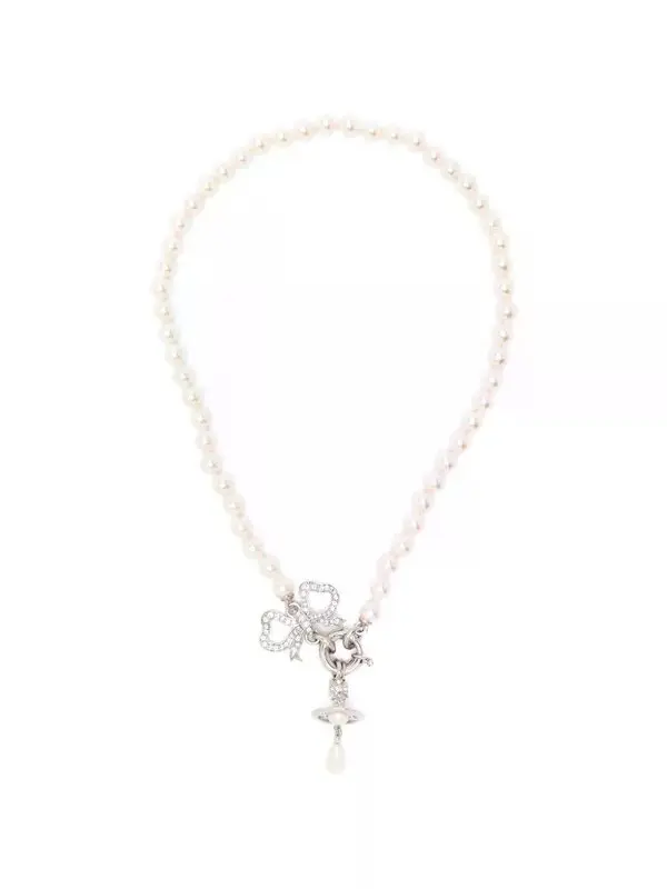 VIVIENNE WESTWOOD Rigoberta Faux Pearl Necklace With Orb Pendant - Silver