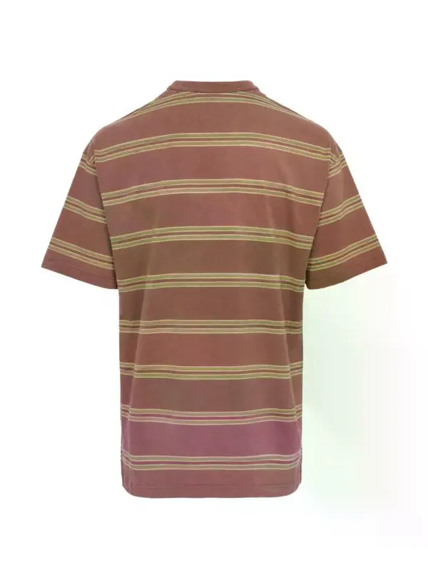 Comme Des Garçons Striped Chest-pocket T-shirt - Brown