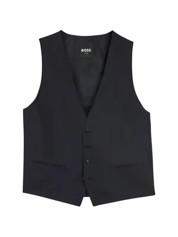 BOSS V-neck Waistcoat - Blue