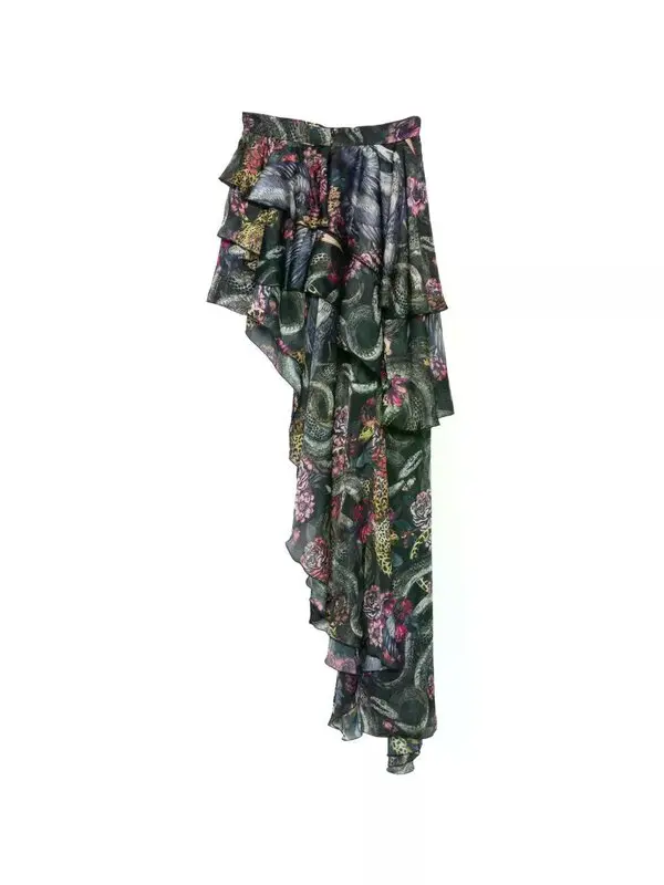 Just Cavalli Ruffled Asymmetric Hem Skirt