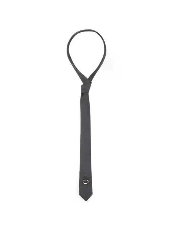 John Richmond Ring-detail Tie - Grey