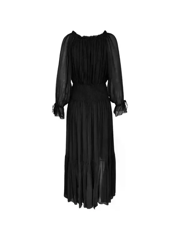 CLUB21 COLLECTION Crinkled Smocked-waist Dress - Black