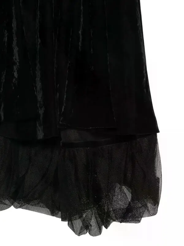 ROMEO GIGLI 1990s Velvet Layered Midi Skirt