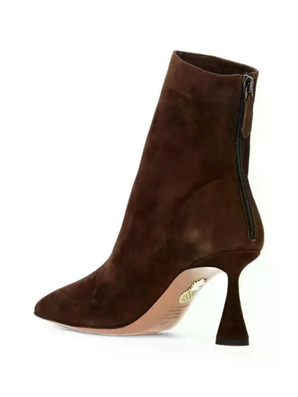 AQUAZZURA Espresso Suede Ankle Boots