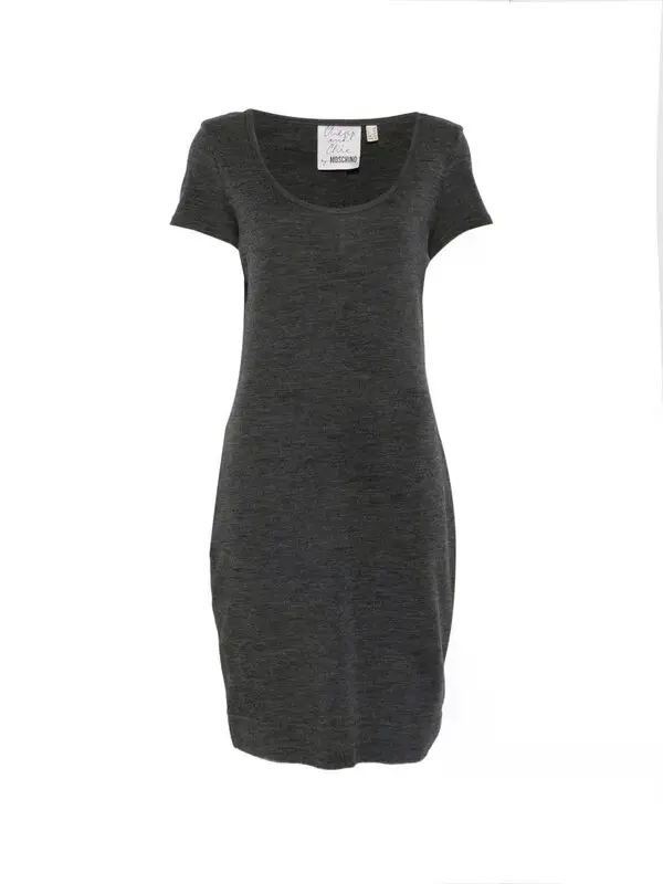 Moschino 2000s Scoop-neck Short-sleeve Mini Dress - Grey