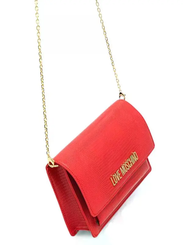 Moschino Lizard-effect Chain Strap Bag