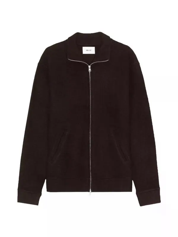 Nn07 Boiled Merino Wool Zip-up Sweater