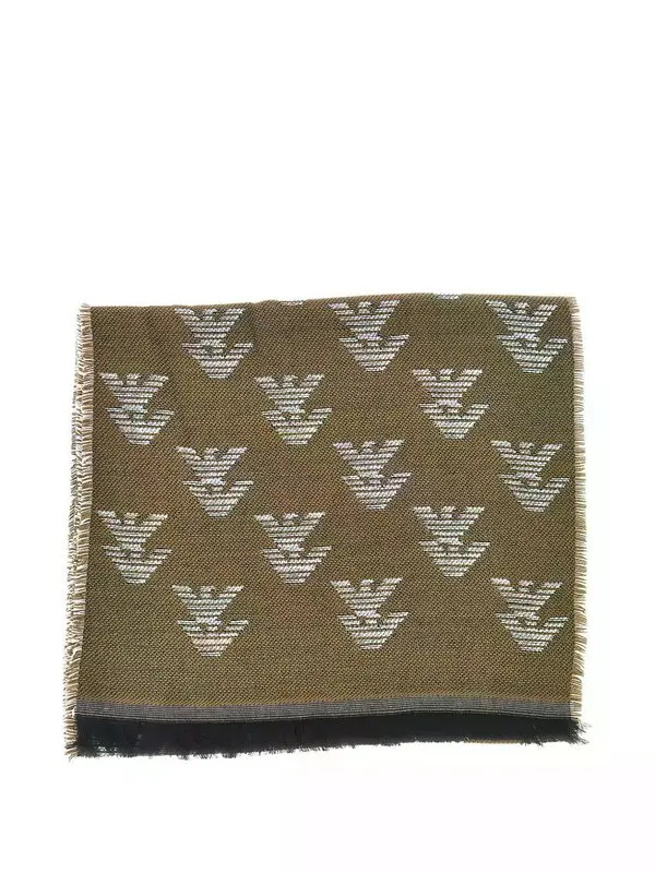 Emporio Armani Logo-print Frayed Scarf