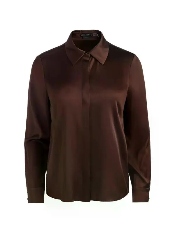 Alice + Olivia Willa Long-sleeve Shirt - Brown