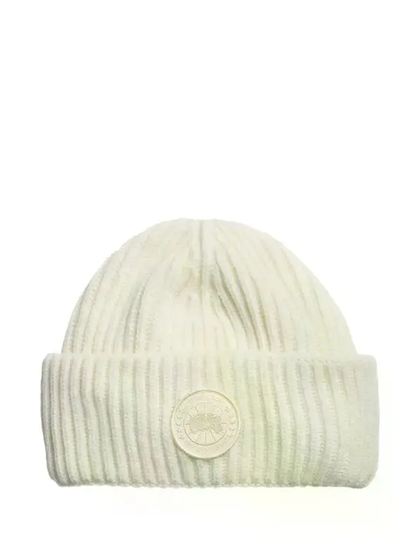 Canada Goose Logo-patch Ribbed-knit Beanie Hat