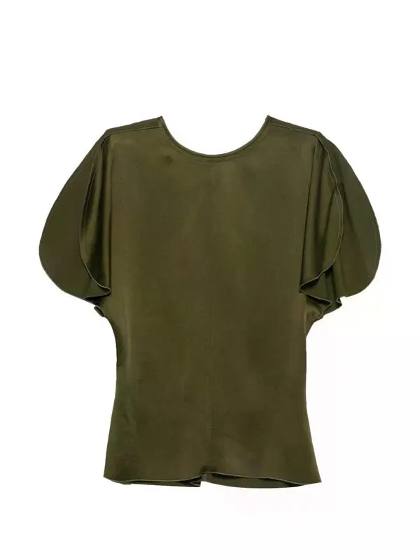 Victoria Beckham Bela Slit-sleeve Top - Green