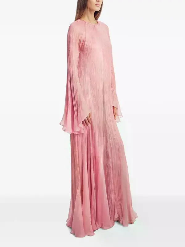 IRINA SCHROTTER Plissé Effect Maxi Dress - Pink