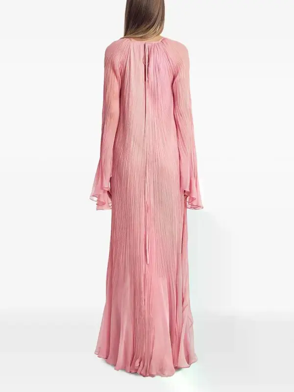 IRINA SCHROTTER Plissé Effect Maxi Dress - Pink
