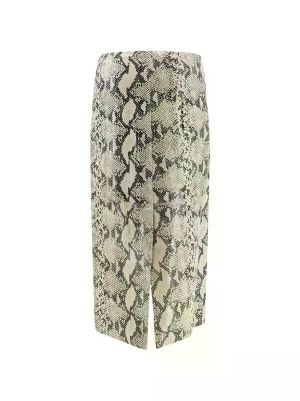 ALYSI Python-print Leather Midi Skirt