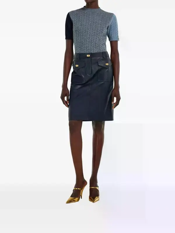 FERRAGAMO Short Sleeve Gancio Detail Top
