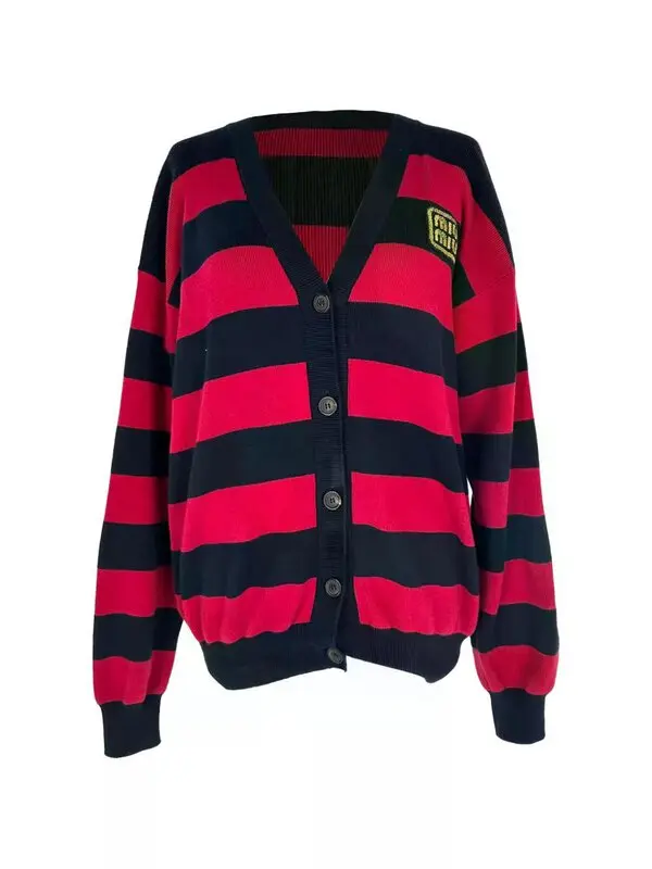 Miu Miu Striped Button-down Cardigan - Red