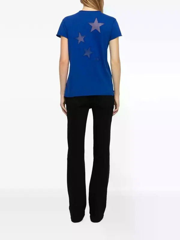 Zadig&Voltaire Fishnet Star-patch V-neck T-shirt