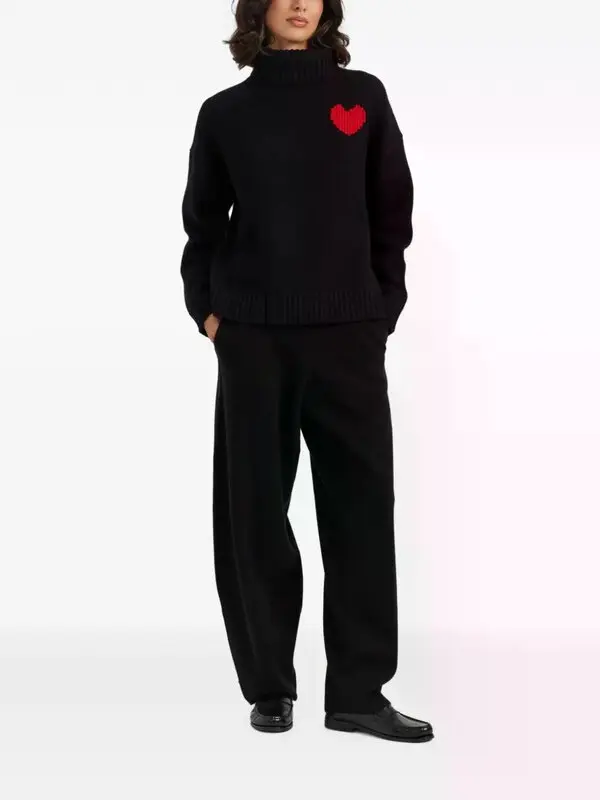 Chinti & Parker Heart-intarsia Roll-neck Sweater