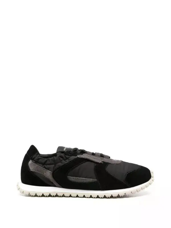 Emporio Armani Suede Panelled Lace-up Sneakers - Black
