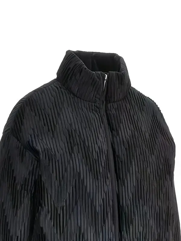 Emporio Armani Chevron Pleated High-neck Puffer Jacket