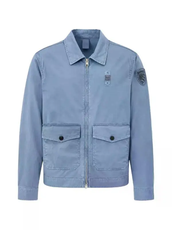 BLAUER. Logo Patch Zip-up Jacket