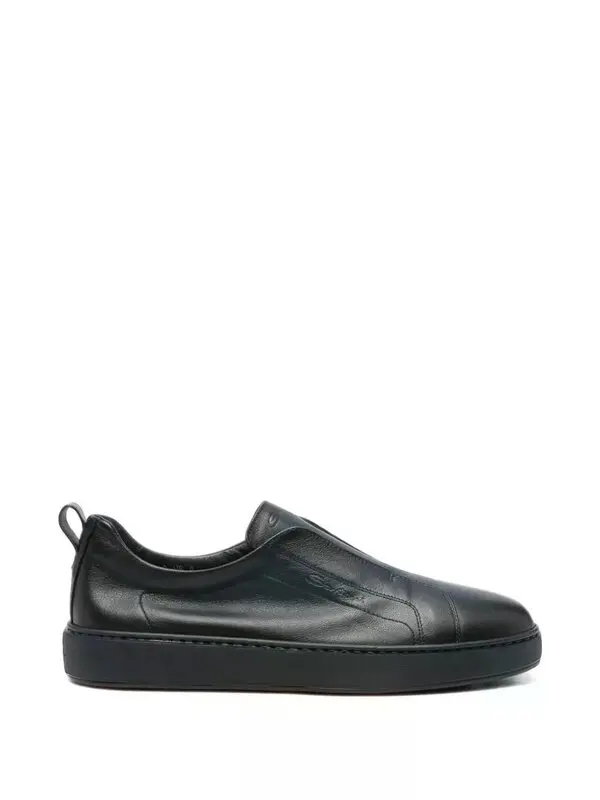 Santoni Leather Slip-on Sneakers