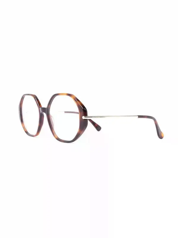 Max Mara Hexagonal Tortoiseshell Glasses