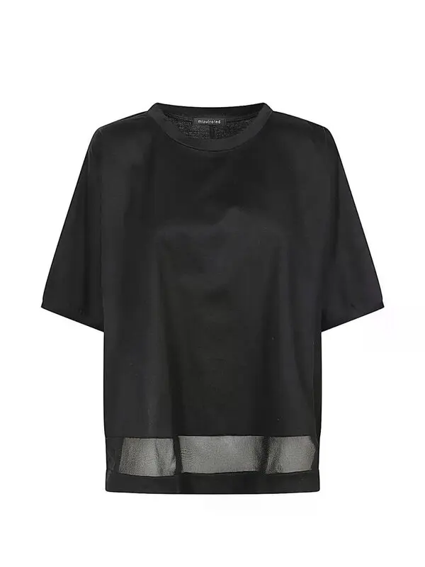 Mizuiro Ind Mesh-panel Wide T-shirt - Black