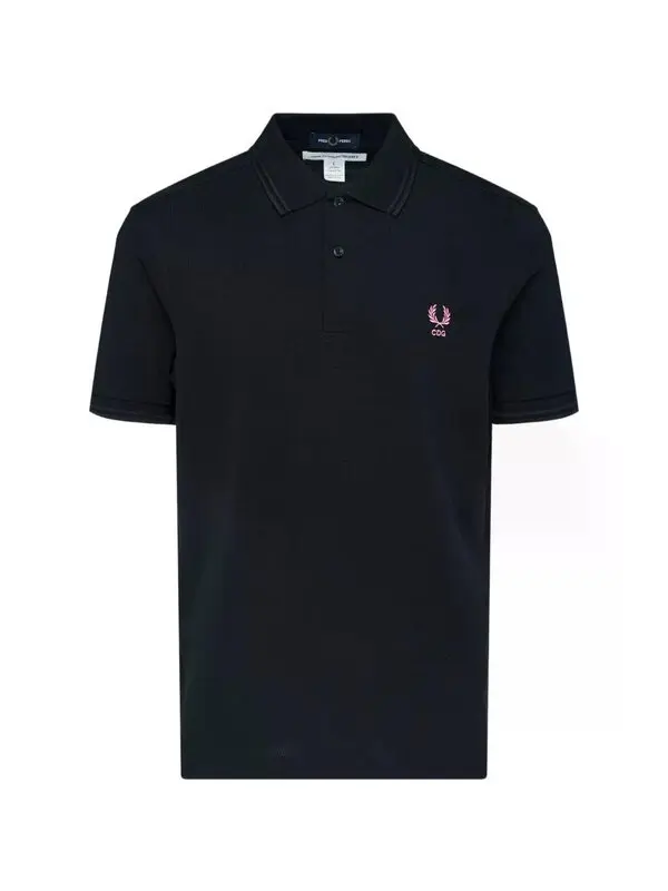 Comme Des Garçons X Fred Perry Logo-embroidered Tipped Polo Shirt - Black