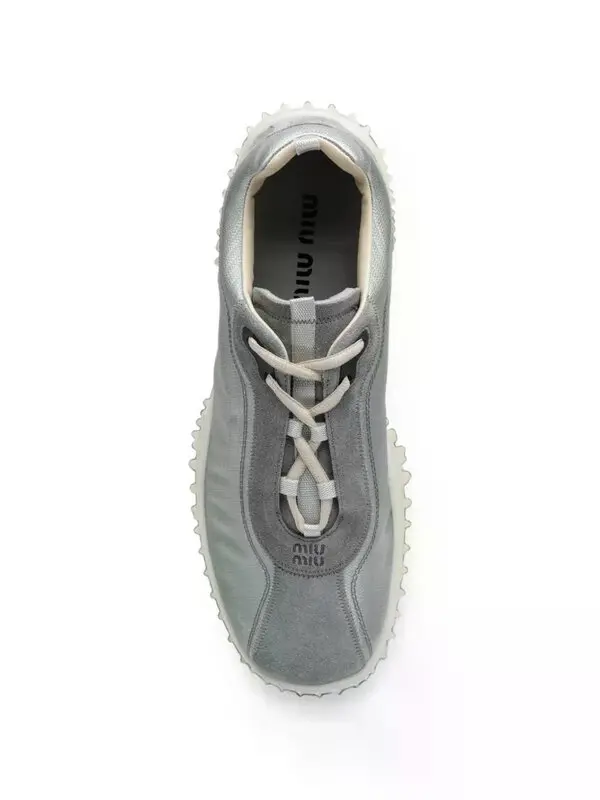 Miu Miu Bubble Technical Fabric And Suede Sneakers