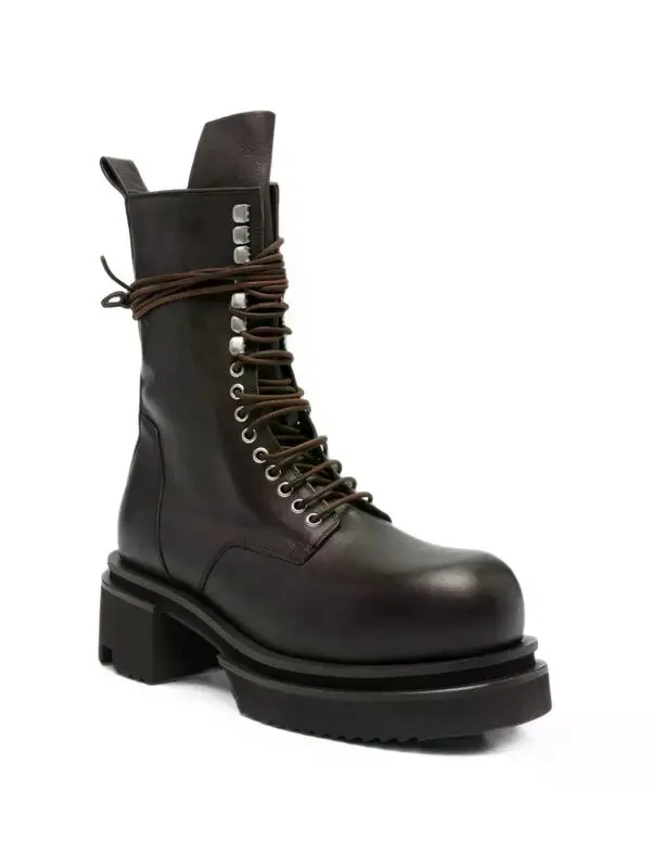 Rick Owens Lace-up Platform Biker Boots