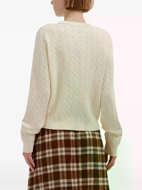 CHOCOOLATE Cable-knit Embroidered-crest Sweater