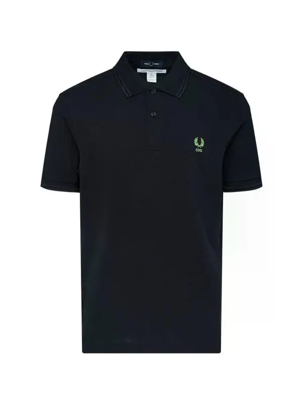 Comme Des Garçons X Fred Perry Logo-embroidered Piqué Polo Shirt - Black