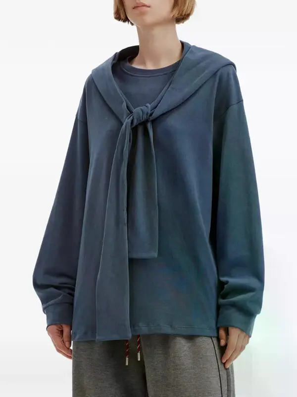 TOUT A COUP Tie-detail Long-sleeve T-shirt