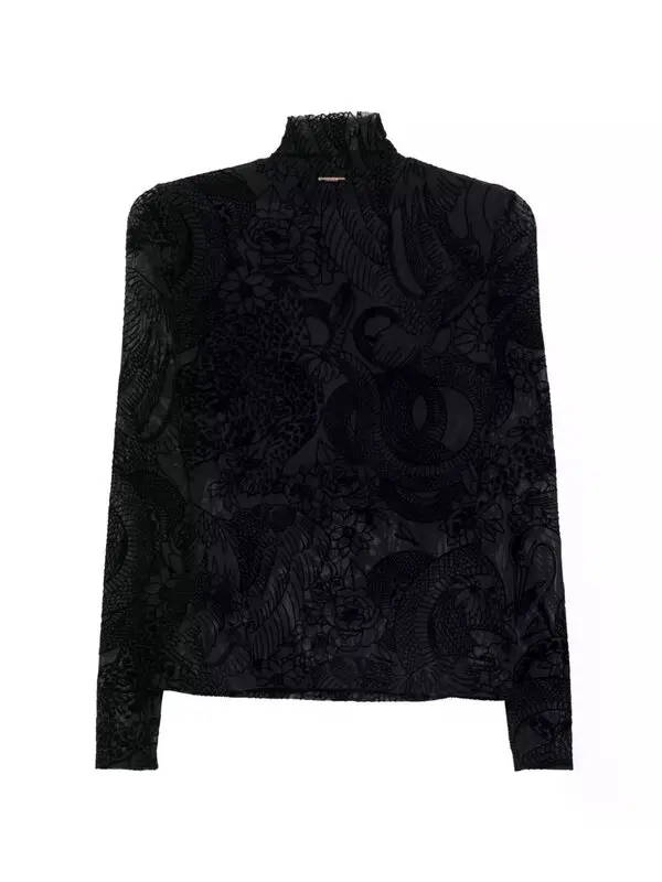 Just Cavalli Devoré Animal-pattern T-shirt