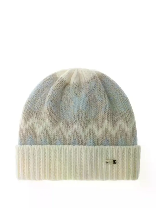 Herno Jacquard-knit Beanie Hat - Neutrals