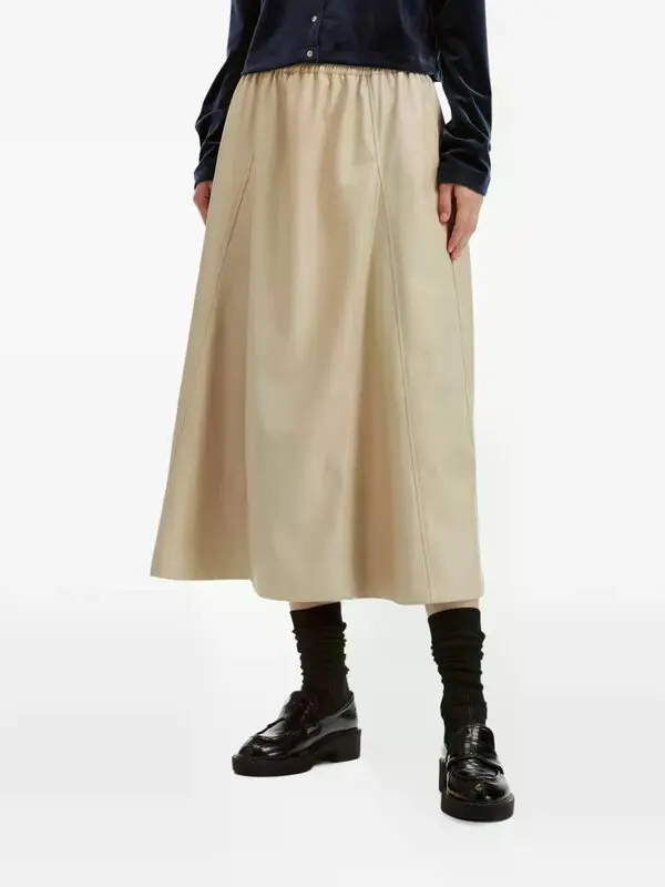 TOUT A COUP Midi Elasticated-waist Panelled Skirt