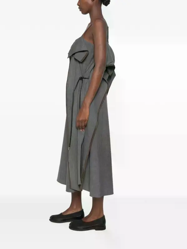 Sacai Layered-detail Sleeveless Midi Dress