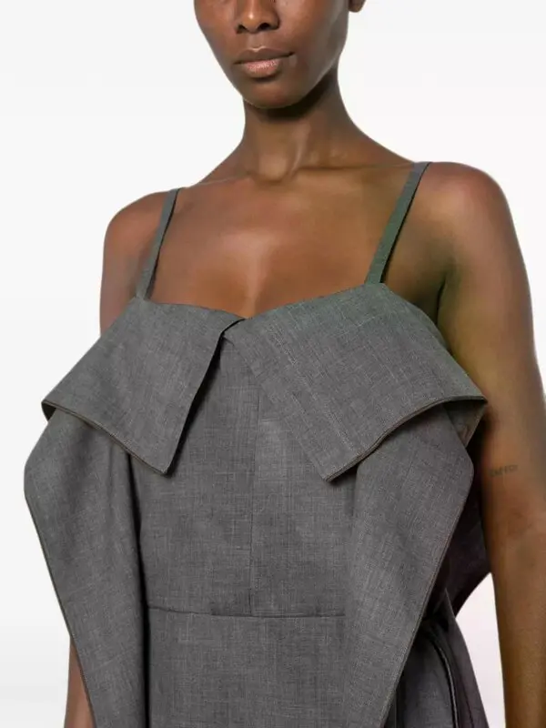 Sacai Layered-detail Sleeveless Midi Dress