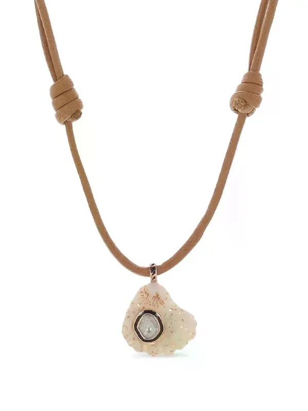 DEZSO Diamond And Shell Necklace - Neutrals