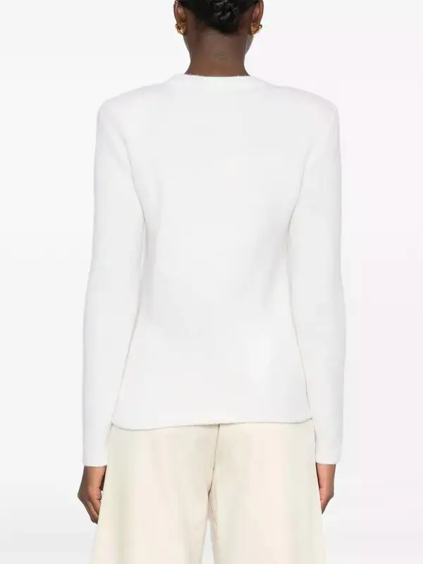 TOTEME Crew Neck Sweater With Padded Shoulders