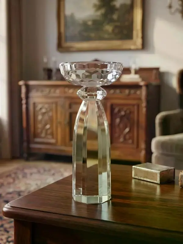 ENZO DE GASPERI Disco Faceted Crystal Candle Holder