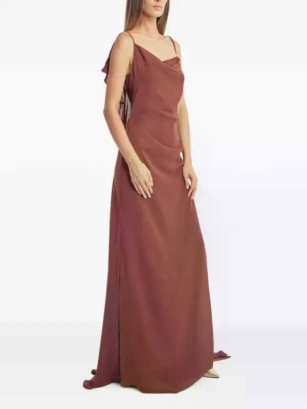 IRINA SCHROTTER Ruffled Cowl-neck Maxi Dress
