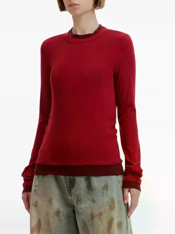 TOUT A COUP Layered-effect Ruched T-shirt