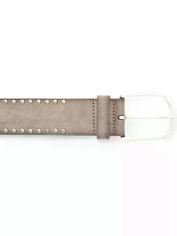 VANZETTI Stud-embellished Leather Belt