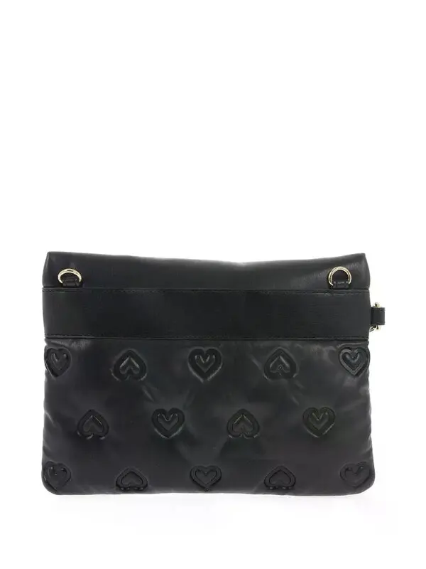 Moschino Heart-embossed Quilted Clutch Bag - Black