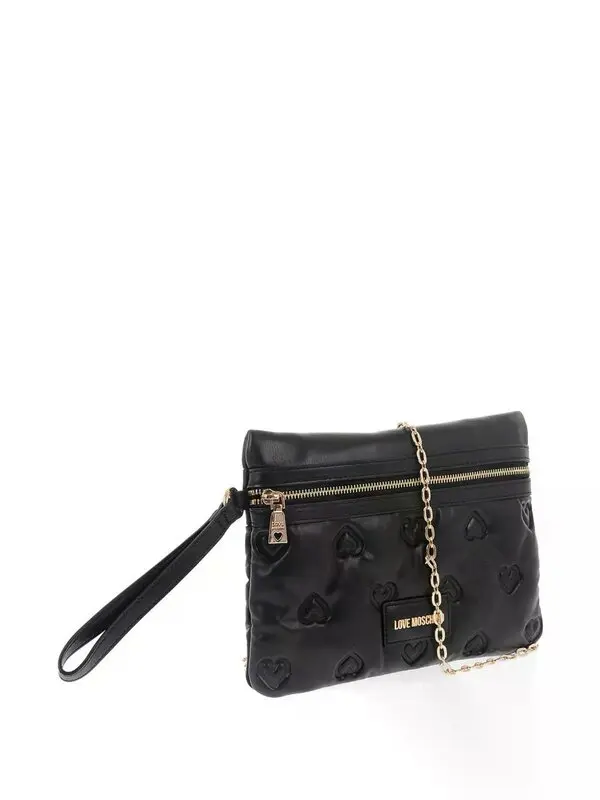 Moschino Heart-embossed Quilted Clutch Bag