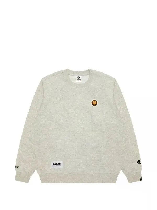AAPE BY *A BATHING APE Crewneck Sweatshirt With Logo Detail - Grey